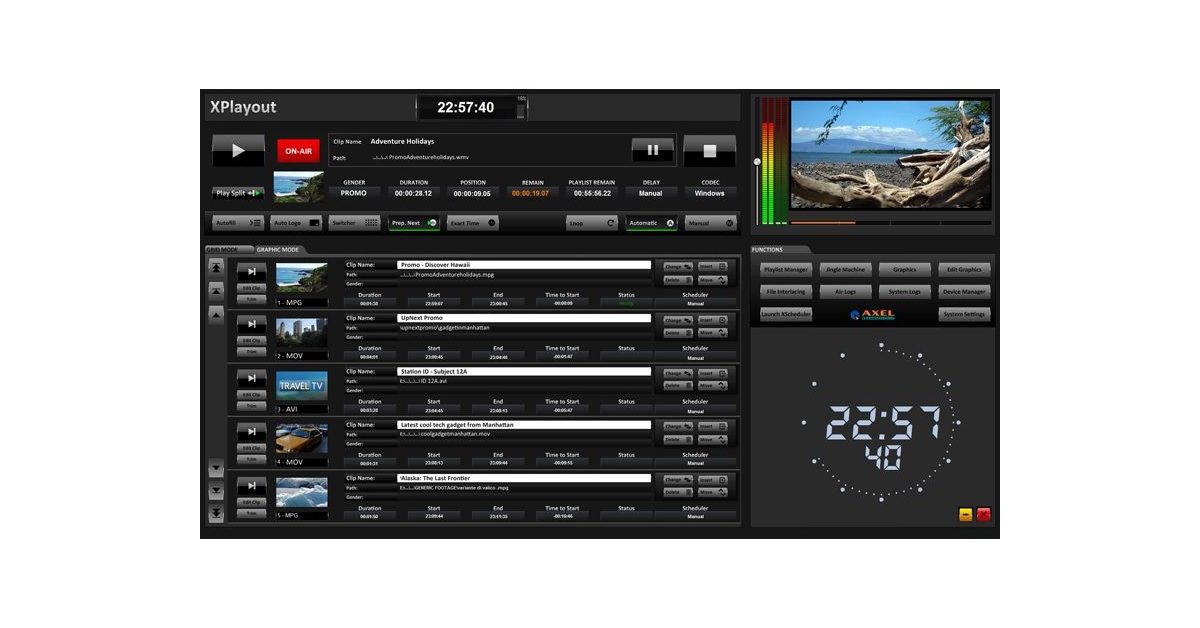 Axel Technology XPlayout Broadcast Video Playout Software - US ...