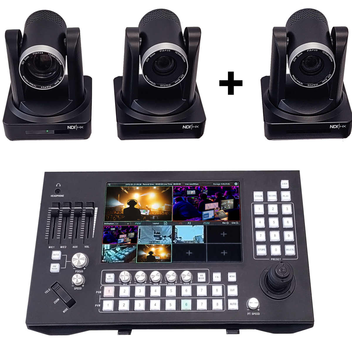 PTZCam Switch N8 - 8-channel NDI Switcher and PTZ Controller - US BROADCAST