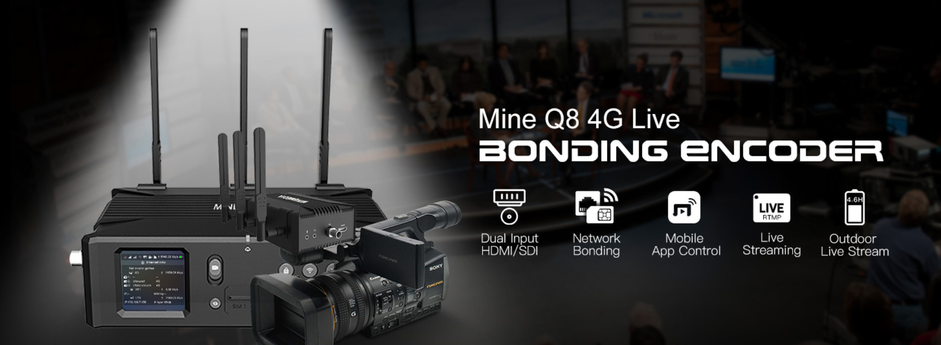 MiNE Media Q8 4G Live Streaming Bonding Video Encoder - US BROADCAST
