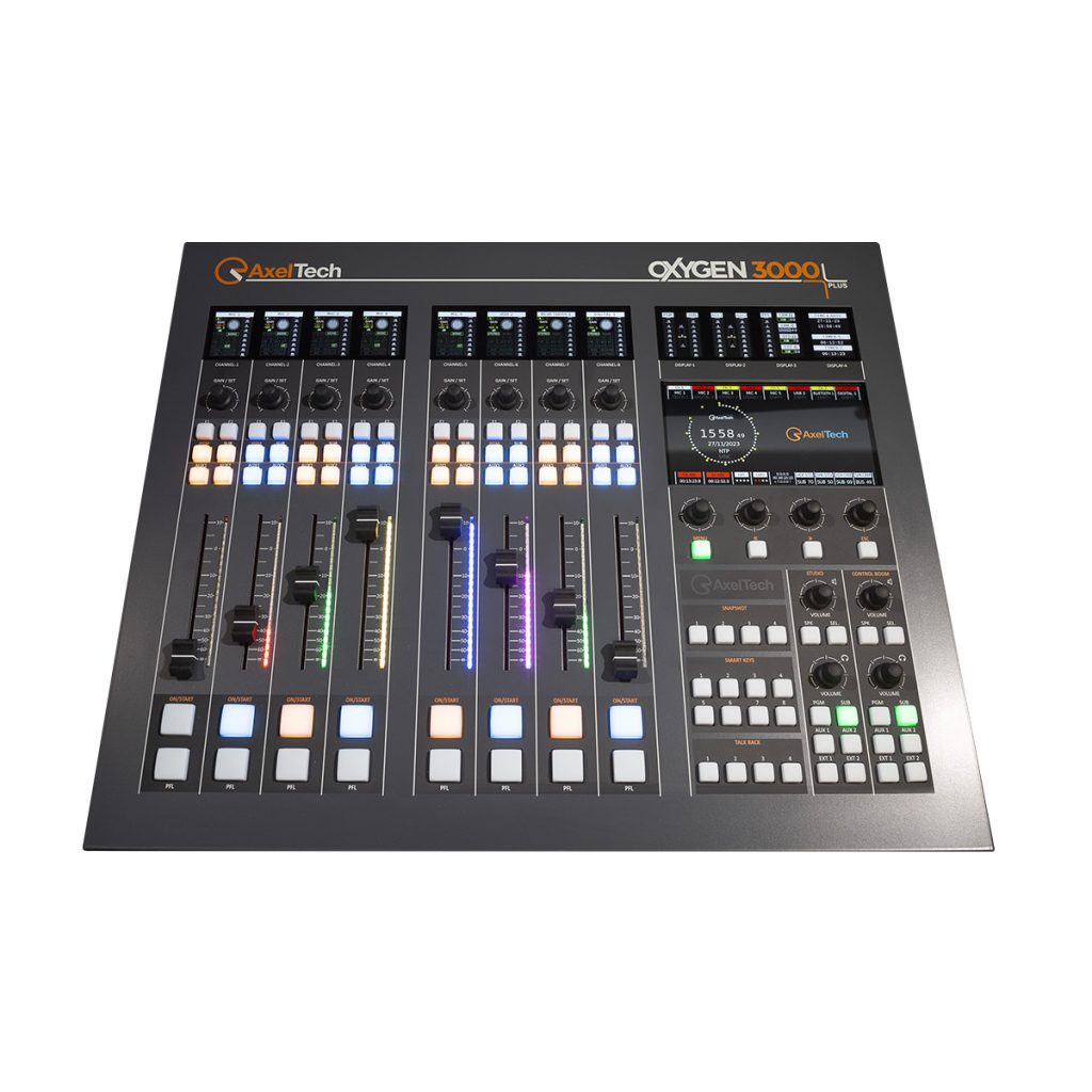 Axel Oxygen 3000 Plus Digital Broadcast 8 Fader Audio Console with 16 ...